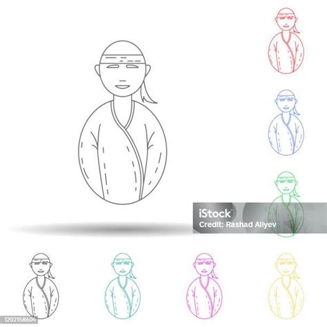 아바타 전투기 선수 멀티 컬러 스타일 아이콘입니다 Ui 및 Ux 웹 사이트 또는 모바일 응용 프로그램에 대한 간단한 얇은 라인