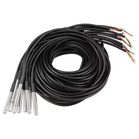 DS18B20 TEMPERATURE SENSOR Waterproof Digital Thermal Probe 2M 10 Pcs