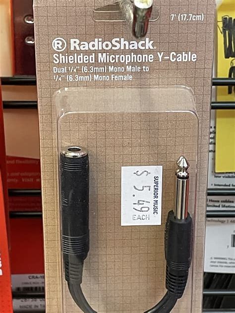 Radio Shack Shielded Mic Y Cable New Reverb