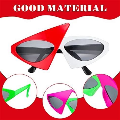 Only 1429 4 Pairs 80s Sunglasses Novelty 80s Asymmetric Funny Glasses