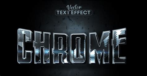 Chrome Metallic Style Editable Text Effect Font Style Graphics
