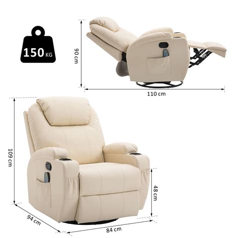 Fauteuil De Relaxation Massant Chauffant Et Vibrant Inclinable Pivotant