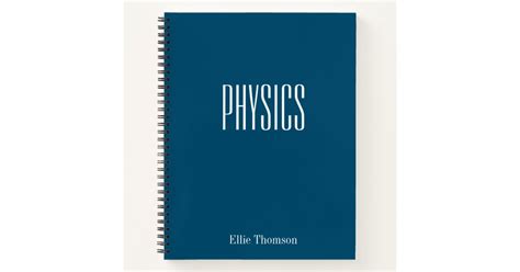 Personalized Physics Graph Paper Simple Blue Notebook