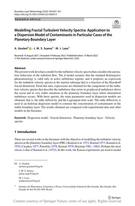 Modelling Fractal Turbulent Velocity Spectra Application To A