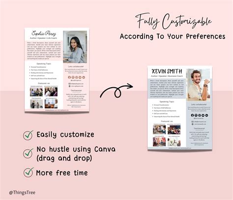 Speaker Sheet Template Author Media Kit Keynote Speaker Business Coach Professional Speaker