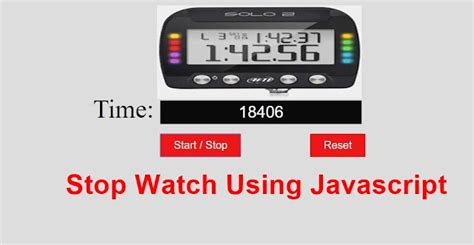create a stopwatch in javascript
