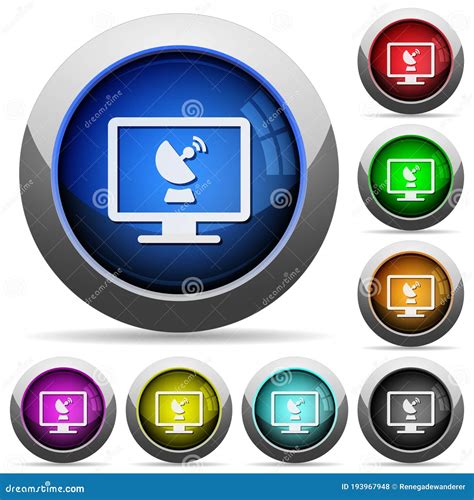 Remote Desktop Round Glossy Buttons Stock Vector Illustration Of Glossy Security 193967948
