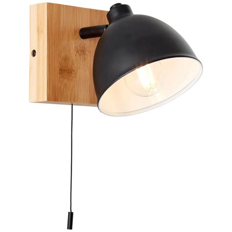 Bambusowa Lampka ścienna Celia 99793 06 Brilliant Włącznik Czarny Sklep Mlamp Pl Black
