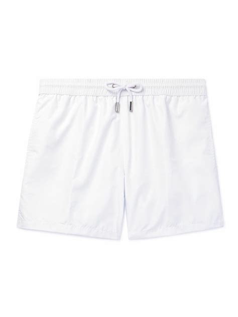 Thom Sweeney Slim Fit Mid Length Swim Shorts White Thom Sweeney