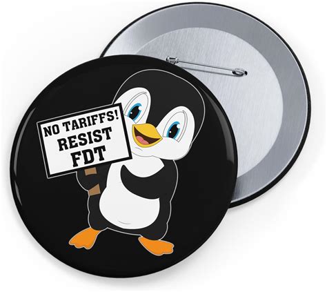 Funny Penguins Resist Protest Against Tariffs Pin Fdt
