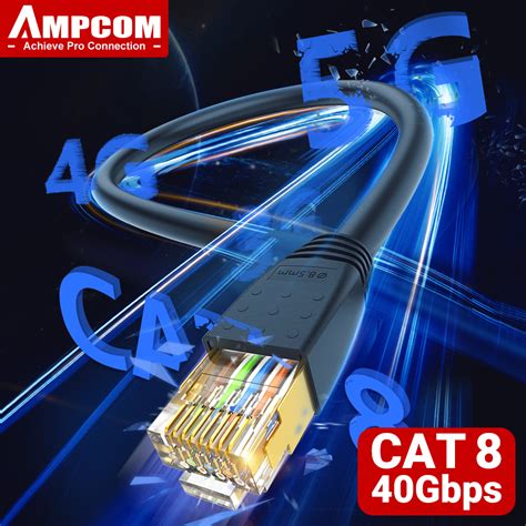 Jual Ampcom Cat8 Kabel Internet 24awg Jaringan Jumper S Ftp Shield