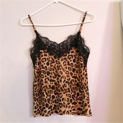 Zara Tops Nwt Zara Leopard Print Lace Cami Poshmark