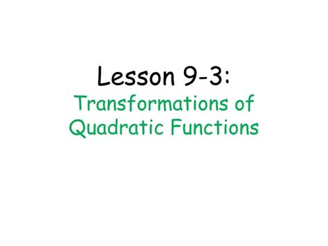 Ppt Quadratic Function Transformations Powerpoint Presentation Free Download Id 9596154