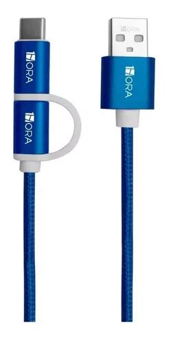 Cable Usb 2 En 1 V8 Tipo C 2 1 Carga Rápida Meses Sin Intereses