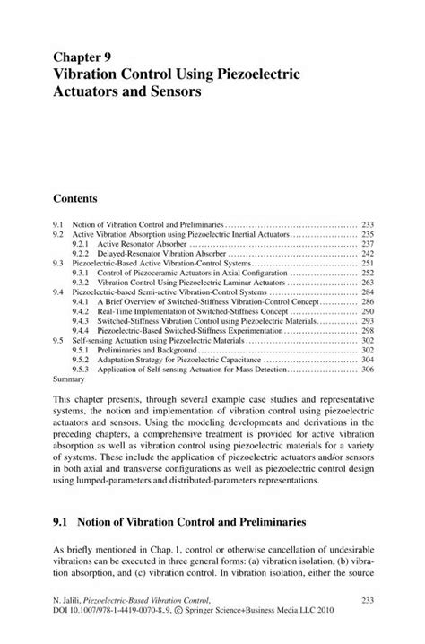 Pdf Piezoelectric Based Vibration Control Vibration Control Using