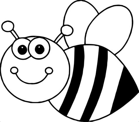 Abeja De Dibujos Animados Divertido Para Colorear Imprimir E Dibujar