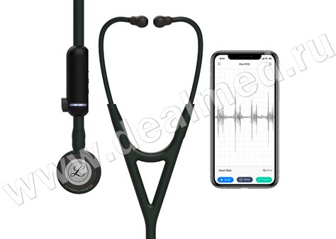 Цифровой стетоскоп Littmann Core, черный нагрудник, трубка, стержень и ...