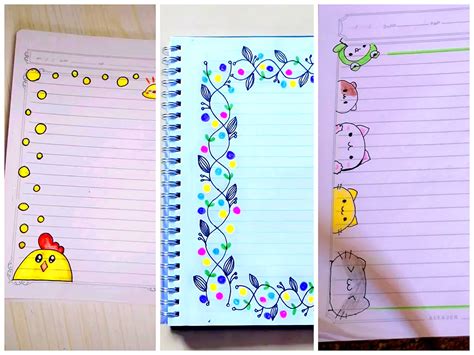 نقاشی ساده دور دفتر؛ ۱۵ مدل زیبا و جذاب برای کشیدن در خانه یا مدرسه