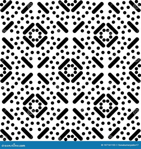 White Background And Black Repeted Pattern Stock Vector Illustration Of Fabric Minimal 107161155
