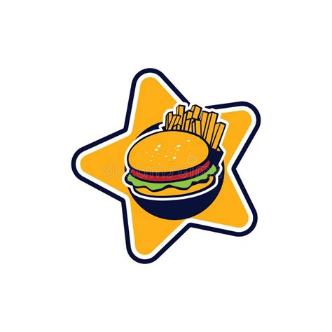 Special Burger And Fries Vector Logo Design Snack Food Sign Symbol