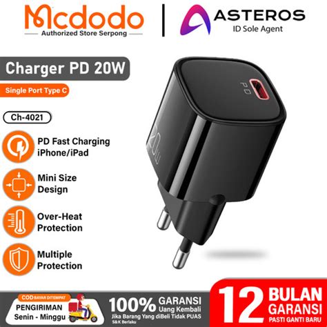 Jual MCDODO Adaptor Kepala Charger Type C PD Fast Charging 20w CH 758