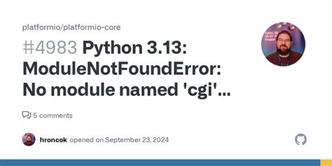 python 3 13 modulenotfounderror no module named cgi updating