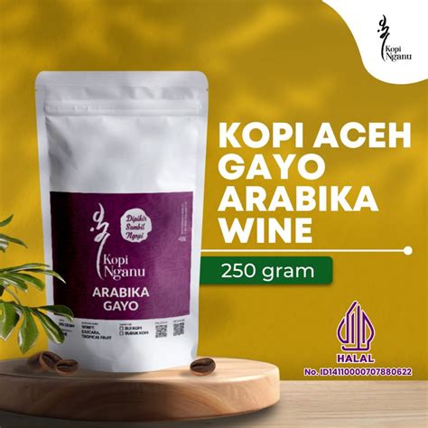 Jual Kopi Aceh Gayo Wine 250 Gram Bubuk Biji Fermented KOPINGANU