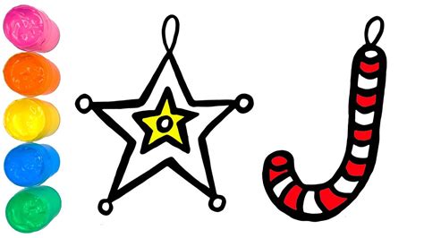 Новорічні іграшки прикраси Зірочка та Цукерка Малювання 38 Youtube