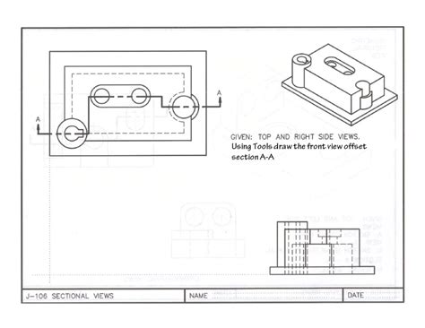 Solved Draw The Front View Offset Section A A With The Given Chegg Com