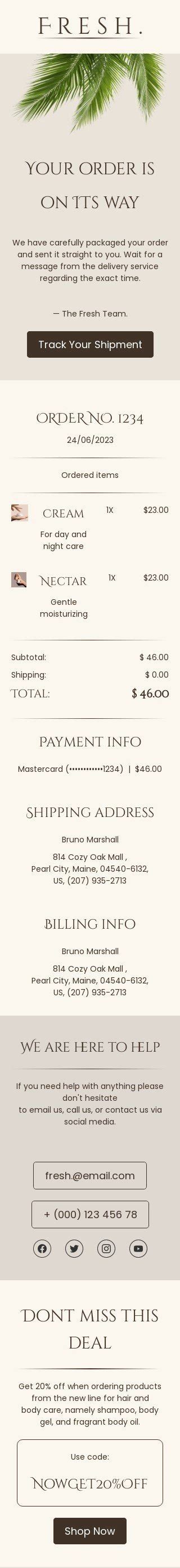Track Your Shipment Email Template By Fullname — Stripoemail