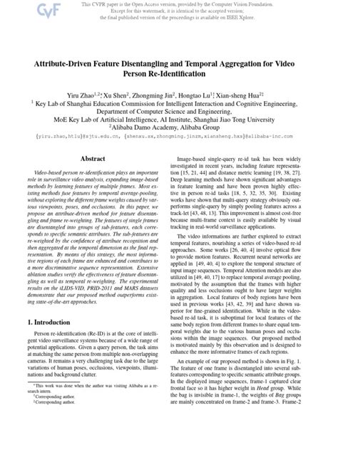 Zhao Attribute Driven Feature Disentangling And Temporal Aggregation
