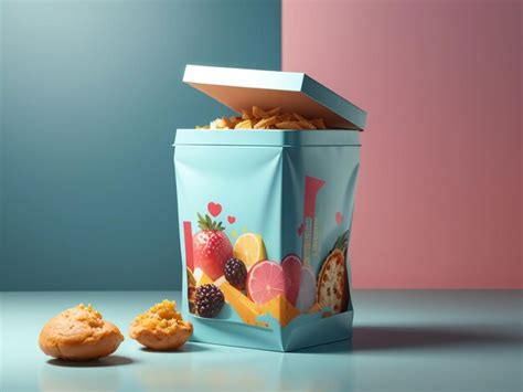 Premium Photo Gourmet Delights Customizable Food Packaging With Lid