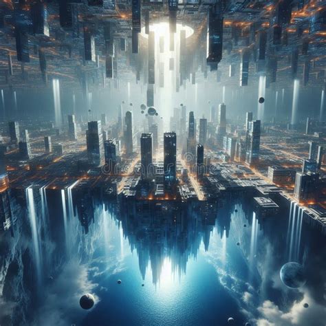 A Cityscape Where Multiple Realities Overlap — One Reality Shows A