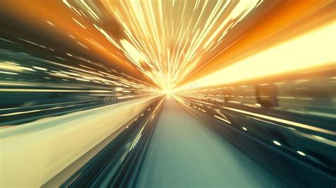 Generative AI Technology Screen With Abstract High Speed Technology POV Motion Blur Business