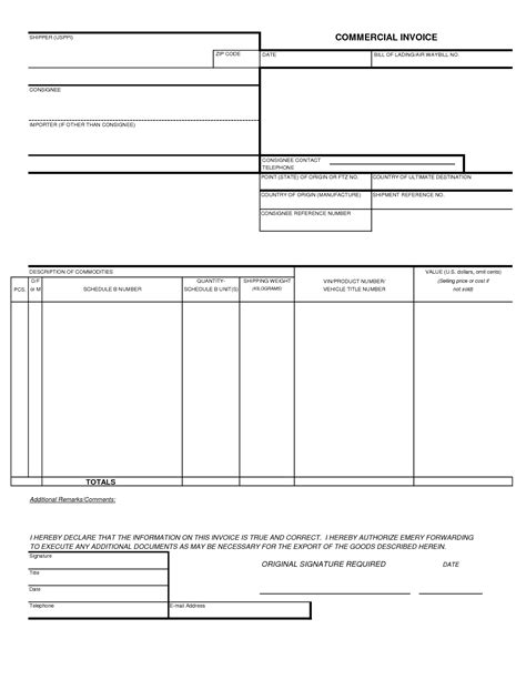 Commercial Invoice Template Ups Lityjay