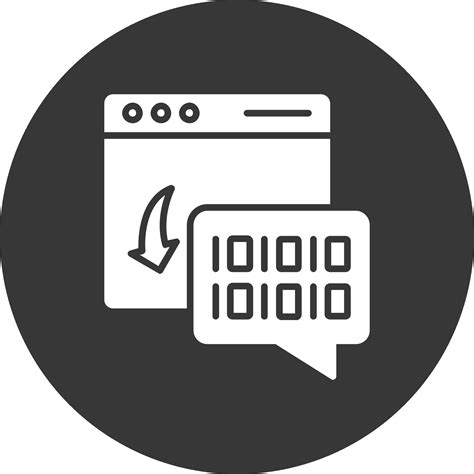 Binary Code Glyph Inverted Icon Vector Art At Vecteezy