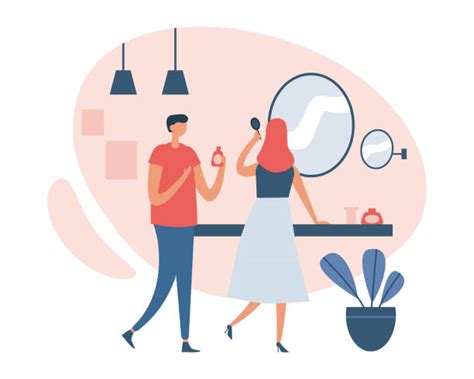Couple Showering Together Cartoons Illustrations Royalty Free Vector