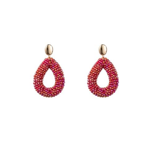 Go Dutch Label Oorknoppen Full On Beads Drop Fuchsia Bol