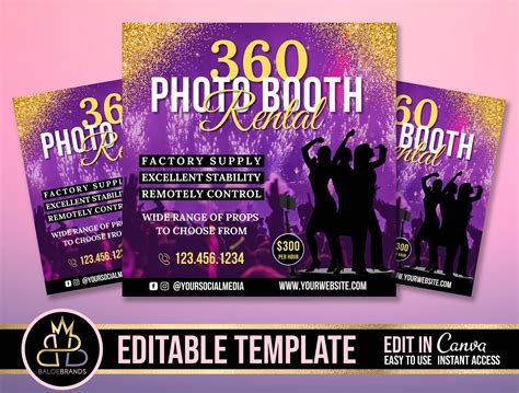 360 Photo Booth Social Media Flyer 360 Photo Booth Etsy