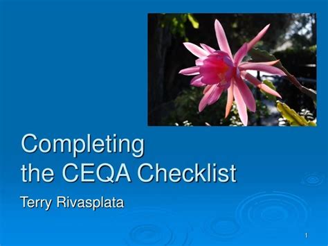 Ppt Completing The Ceqa Checklist Powerpoint Presentation Free Download Id9395662