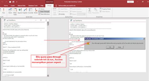 Menggunakan Pass Through Query Di Access Access Terapan