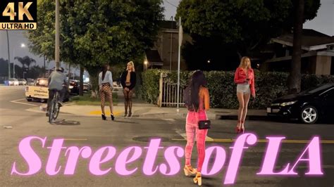 The Streets Of LA At Night Figueroa Street Los Angeles California
