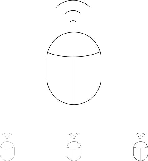 Mouse Wifi Computer Bold And Thin Black Line Icon Set 14543137 Vector Art At Vecteezy