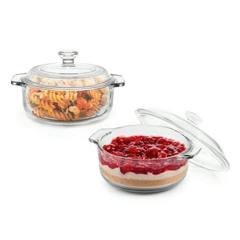 Libbey Bakers Basics 2 Piece Glass Dishes With Lids Elegant