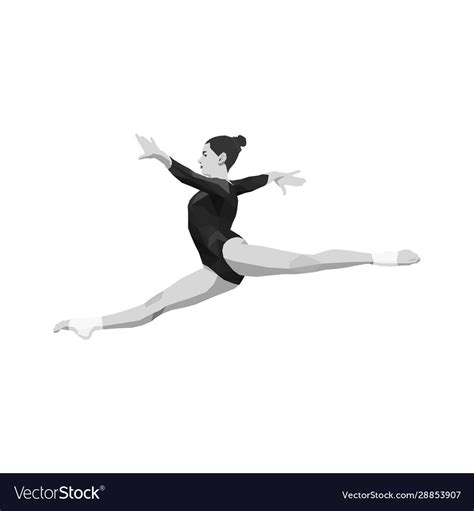 Split Leap Women Gymnast Royalty Free Vector Image