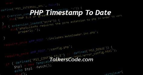 Php Timestamp To Date