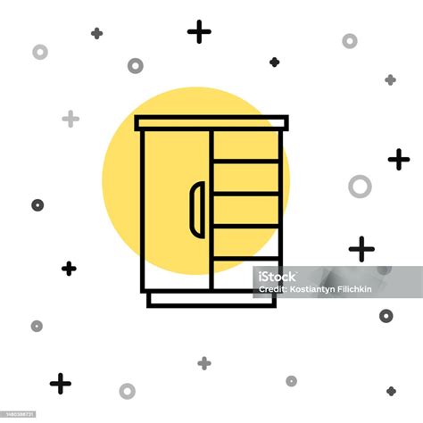 白い背景に黒い線のワードローブアイコン食器棚の看板ランダムな動的図形ベクトル からっぽのベクターアート素材や画像を多数ご用意 からっぽ