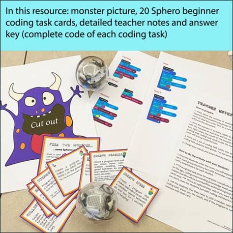 Feed The Monster Sphero® Robot Coding Task Cards Game Robotics Programming