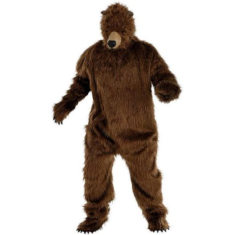 Adults Standard Size Plush Bear Costume With Mask 1 Each Delivery Or