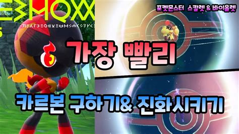 [포켓몬 스칼렛 바이올렛] 가장 빨리 카르본을 구하고 진화시키는 방법 카디나르마 파라블레이즈 Youtube